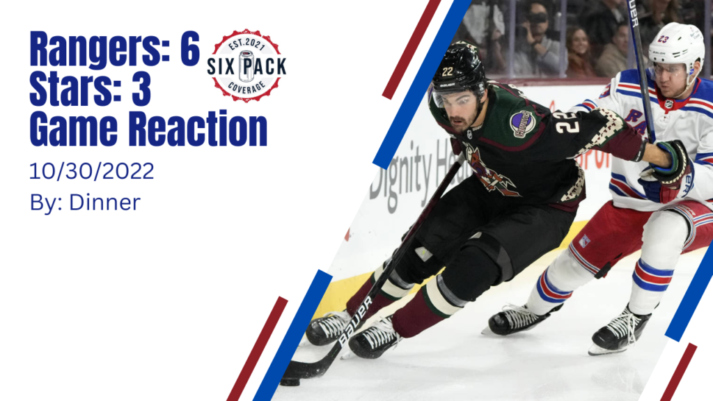 Rangers Vs. Coyotes - Six Pack Coverage